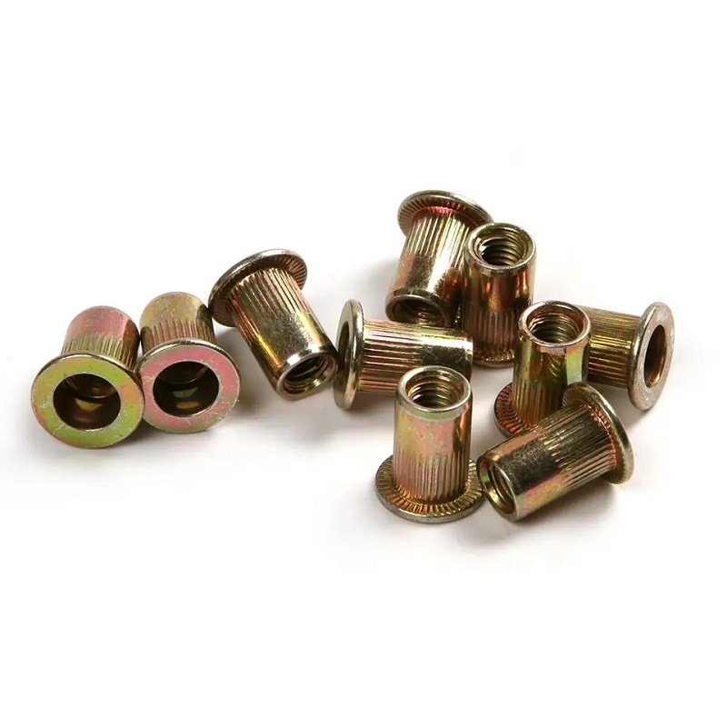 Carbon Steel Zinc Plated Flat Head Threaded Blind Rivet Nuts Pull Rivet ...